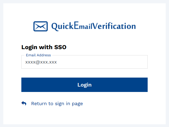 SSO Login Setup Guide - QuickEmailVerification